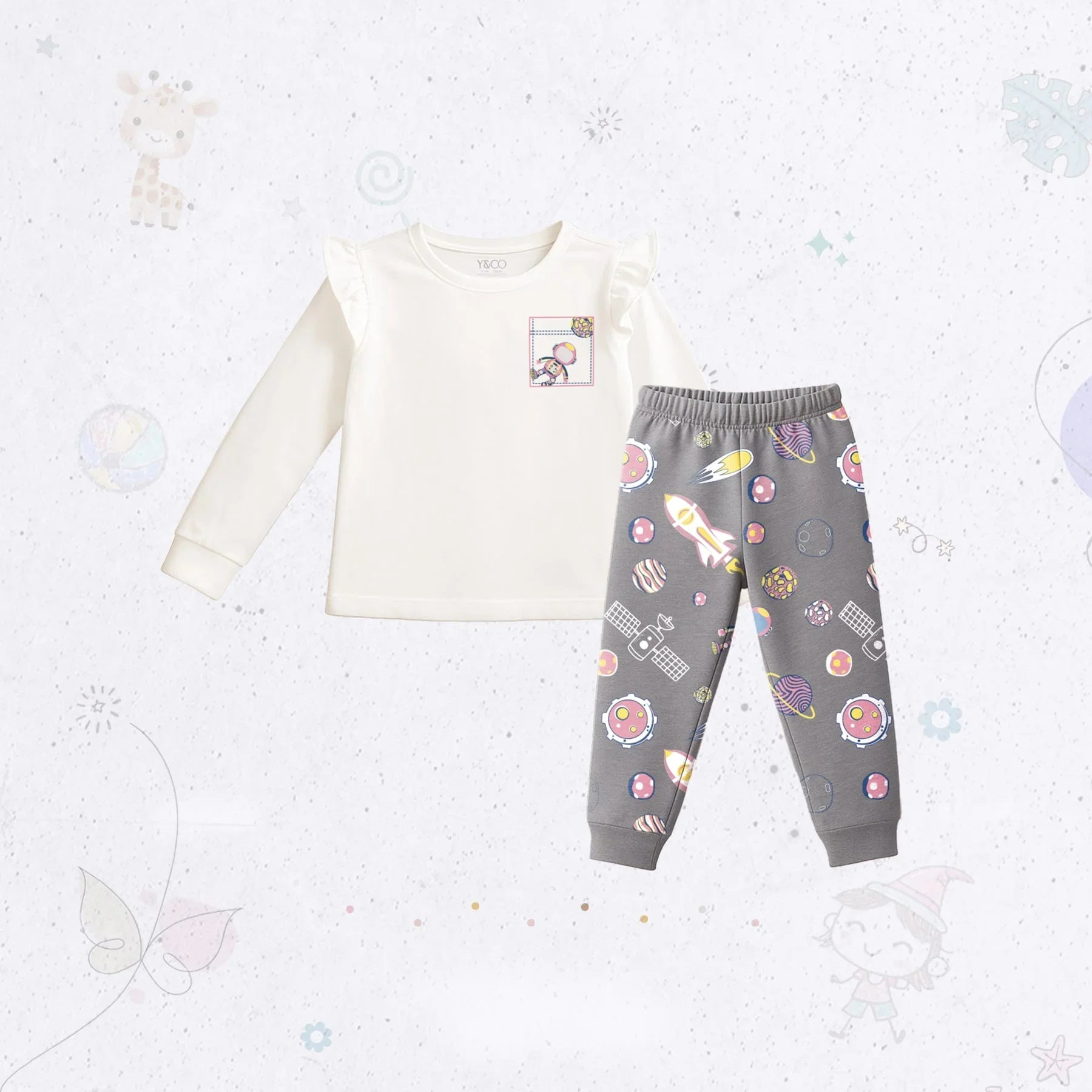 Space PJ Set for Girls – Comfortable & Fun Sleepwear - Y&CO